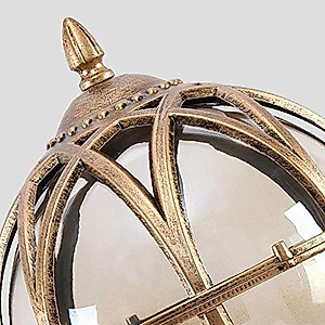 ZZYJYALG European Spherical Creative Column Headlight Outdoor Waterproof Sunscreen E27 Pillar Lamp Villa Courtyard Garden Column Lamp Home Patio Light Post Light