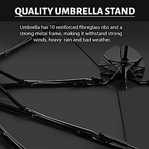 LLanxiry Umbrella Windproof Travel Umbrellas for Rain Black Folding Umbrellas 10 RIBS Automatic Strong Portable Wind Resistant Backpack Umbrella for Men and Women (Black)