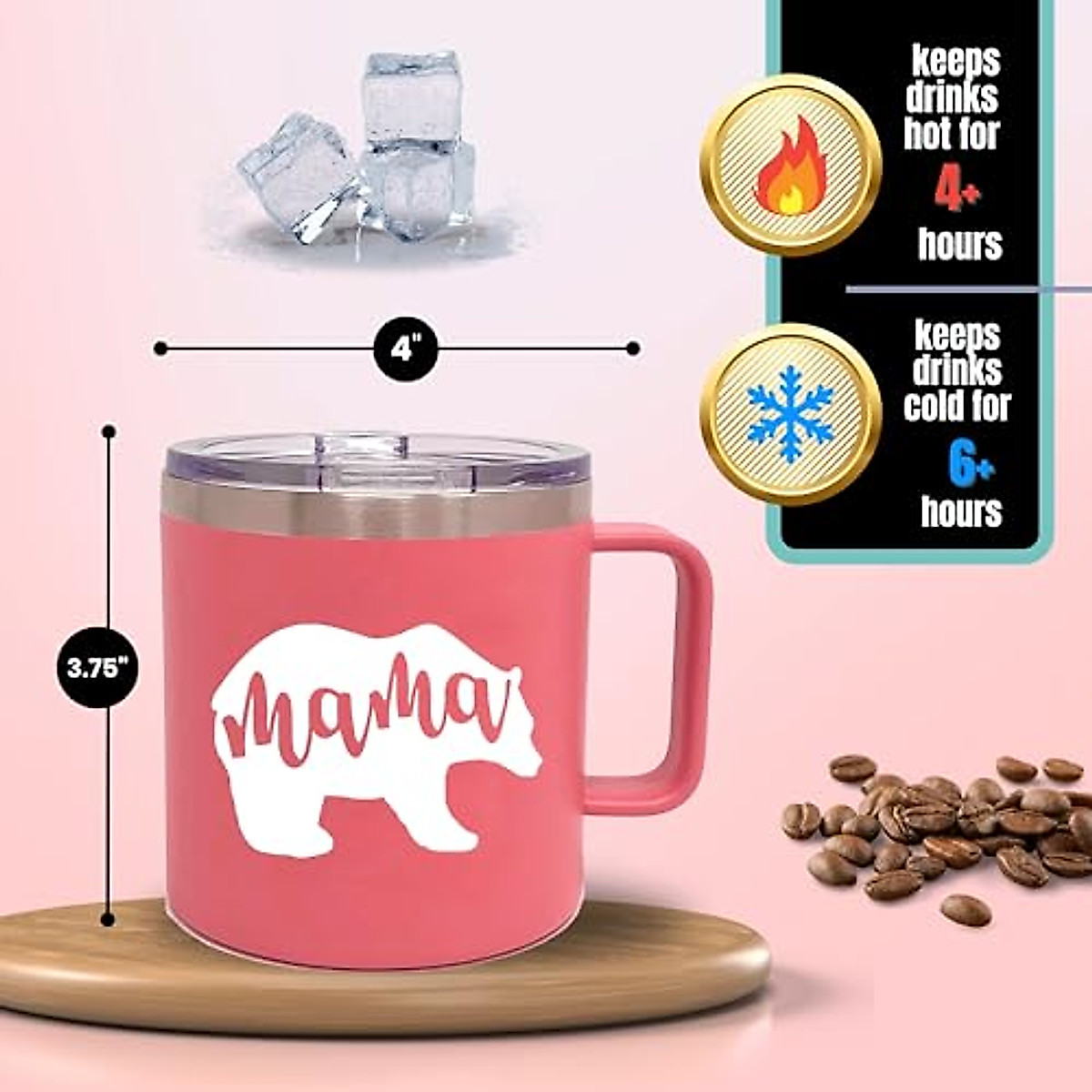 Mom Gift Coffee Mug - Mama Bear Tumbler - Mom Cup - Cute Gifts for Mother, New Moms for Christmas, Birthday, Mother's Day