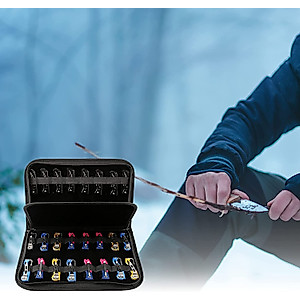 Knife Case,Knife Display Case,Knife Storage,32 Slots Folding Knife Holder Organizer,Butterfly Pocket Knife Carrier,Knives Collection Protector For Survival Tactical Outdoor EDC Mini Knife (Black)