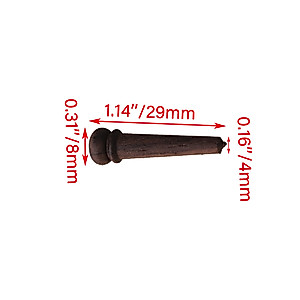 BQLZR Acoustic Guitar Rosewood Bridge Pins W/PEARL Shell Dot Wooden Acoustic Guitar Pegs Pack of 6