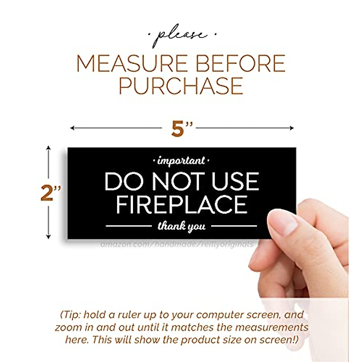 Reilly Originals 2x5 Inch Do Not Use Fireplace Sign ~ Ready to Stick ~ Premium, Durable