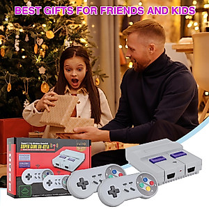 Wireless Retro Game Console - Mini Classic Game System Plug and Play with 2 Classic Wireless Controllers Built in 821 Old School Video Games HDMI HD Output Ideal Gift for Kids and Adults