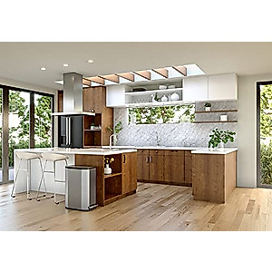 Home Zone Living 13 Gallon Slim Kitchen Trash Can with CleanAura Odor Control Pod, Stainless Steel, 50 Liters, Silver