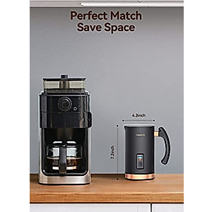 Milk Frother, Thereye Electric Milk Steamer, Automatic Hot and Cold Foam Maker and Milk Warmer for Latte, Cappuccinos, Macchiato, Hot Chocolate Coffee