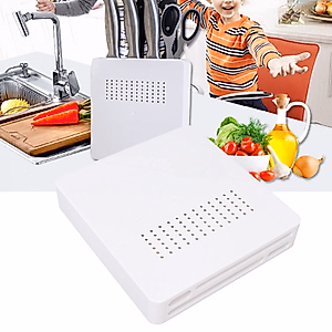 Topyond Knife Block Holder, Kitchen Wall Mounted Knife Storage Rack with 4 Slots, RV Under Cabinet Knife Storage with Screw and Double Sided Tape for Space Saving