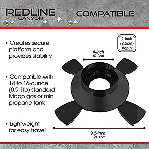 Redline Canyon Propane Tank Base Stand - Stabilizer Propane Ring Stand Spare Propane Tank Holder for 16oz Propane Gas Cylinder