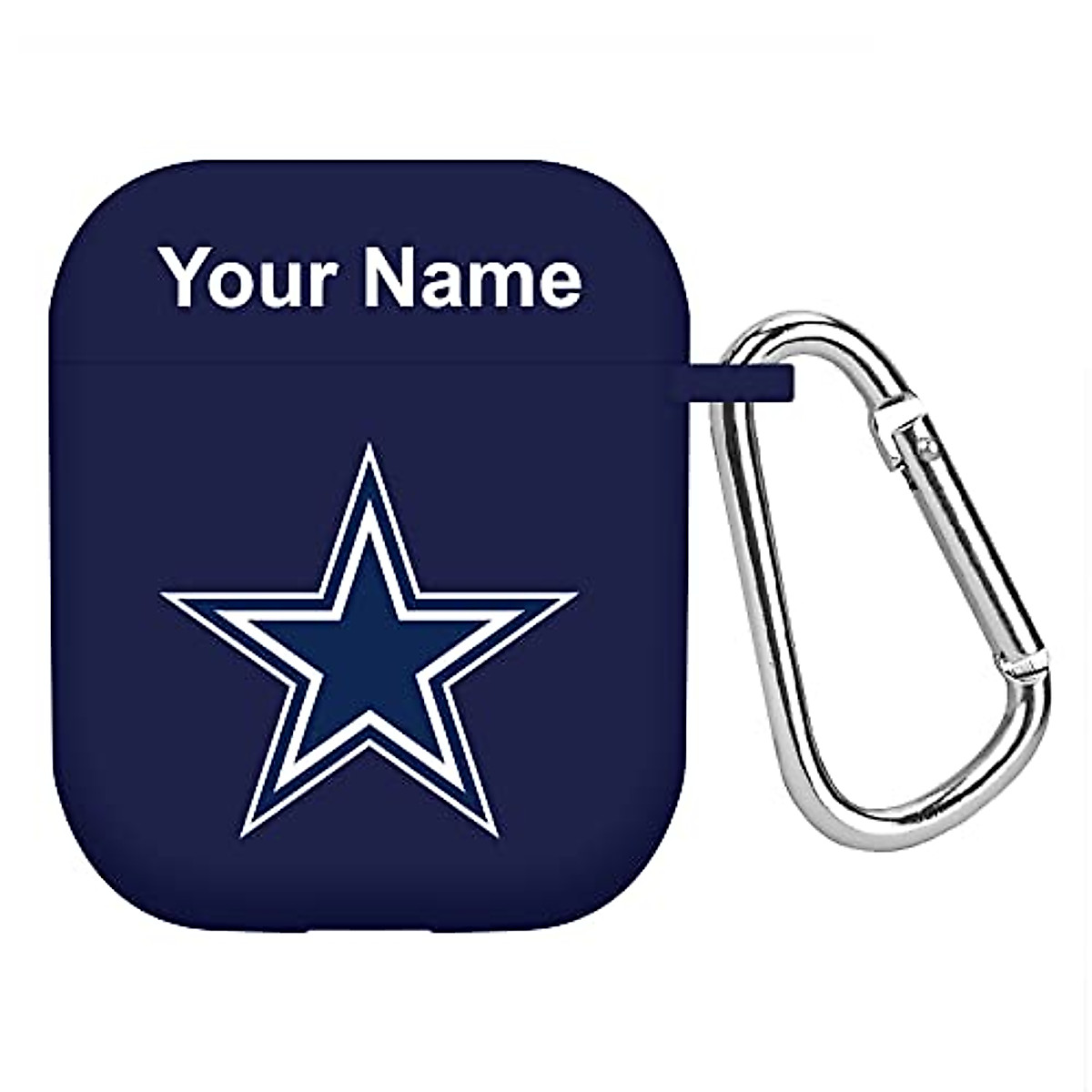 GAME TIME Dallas Cowboys Custom Name HD Case Cover Compatible with Apple AirPods Gen 1&2 (Navy)