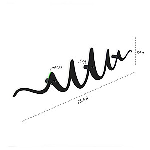 Signature Metal Wall Art for Entryway Clearance Zick Zack Coat Rack 5 Hooks Decorative Minimalist Design Housewarming Gift for Hanging Coats Hats Towels - Stainless Steel Matte Finish Waterproof