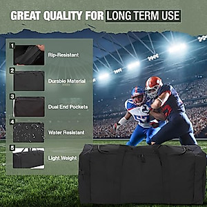 Jetstream Heavy Duty Hockey Bag | Multi Pocket Travel Duffel Bag | Large Sports Gym bag with Water Repellency | Foldable Luggage Bag with Padded Handles For Camping (36 Inch, Black)