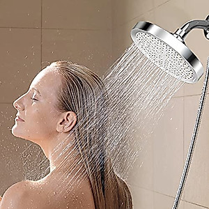 BANSA ROSE Shower Head, High Pressure Shower Heads Chrome Plated Exterior with Adjustable Ball Joint Rain Shower Head for Bathroom Luxury Shower-6 Inch(2.5 GPM)