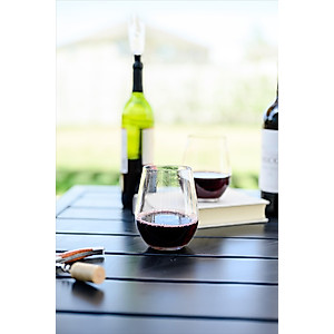 LEXABEL Wine Set - Unbreakable Tritan Wine Glasses Set of 2 with Bottle Opener, Aerator, Preserver & Stoppers - Perfect Accessories for Wine Lovers, Christmas & Halloween Wedding Gift (for Red Wine)