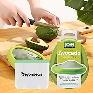 Avocado Pod, Flexible Bpa-Free Silicone, Keeps Avocado Fresh, Reusable Food Storage Bag, Fresh Stretch Pod -Size Stretch Design, Dishwasher Safe, Green, [Pack Of 3]