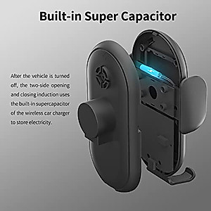 Wireless Car Charger Mount,Infrared Smart Sensor 15W Fast Charging,Kharly Fashion Auto Clamping Phone Holder for Car Vent Phone Mount Wireless Charger for iPhone 14/13/12/11 Pro Max/S22 Ultra（Black）