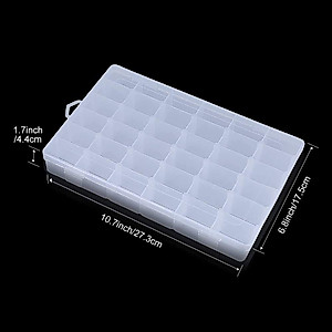 36 Grids Clear Plastic Jewelry Box Organizer Storage Container with Removable Dividers for Diamond Painting, Beads, Jewelry, Nail Art