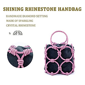 Rhinestone Purse Crystal Clutch Purses for Women Bling Evening Handbags Glitter Sparkly Hobo Bag Pink
