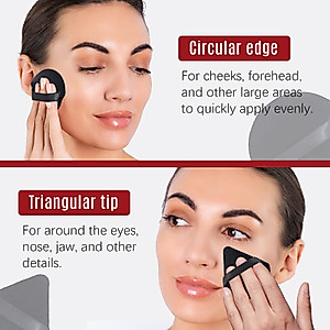 Foonbe Triangle Makeup Sponge, Soft Triangle Makeup Sponge Beauty Gift Set, Reusable Velour Cosmetic Foundation Blender for Loose Powder and Contouring, Beauty Tool (6 Pcs)