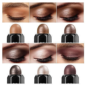 LUXAZA 6PCS Eyeshadow and Eyeliner Pen,Matte And Shimmer Cream Eyeshadow Pencil Crayon,Champagne Rose Pink Eye Brightener Stick,Waterproof Long Lasting Highlighter Makeup Stick