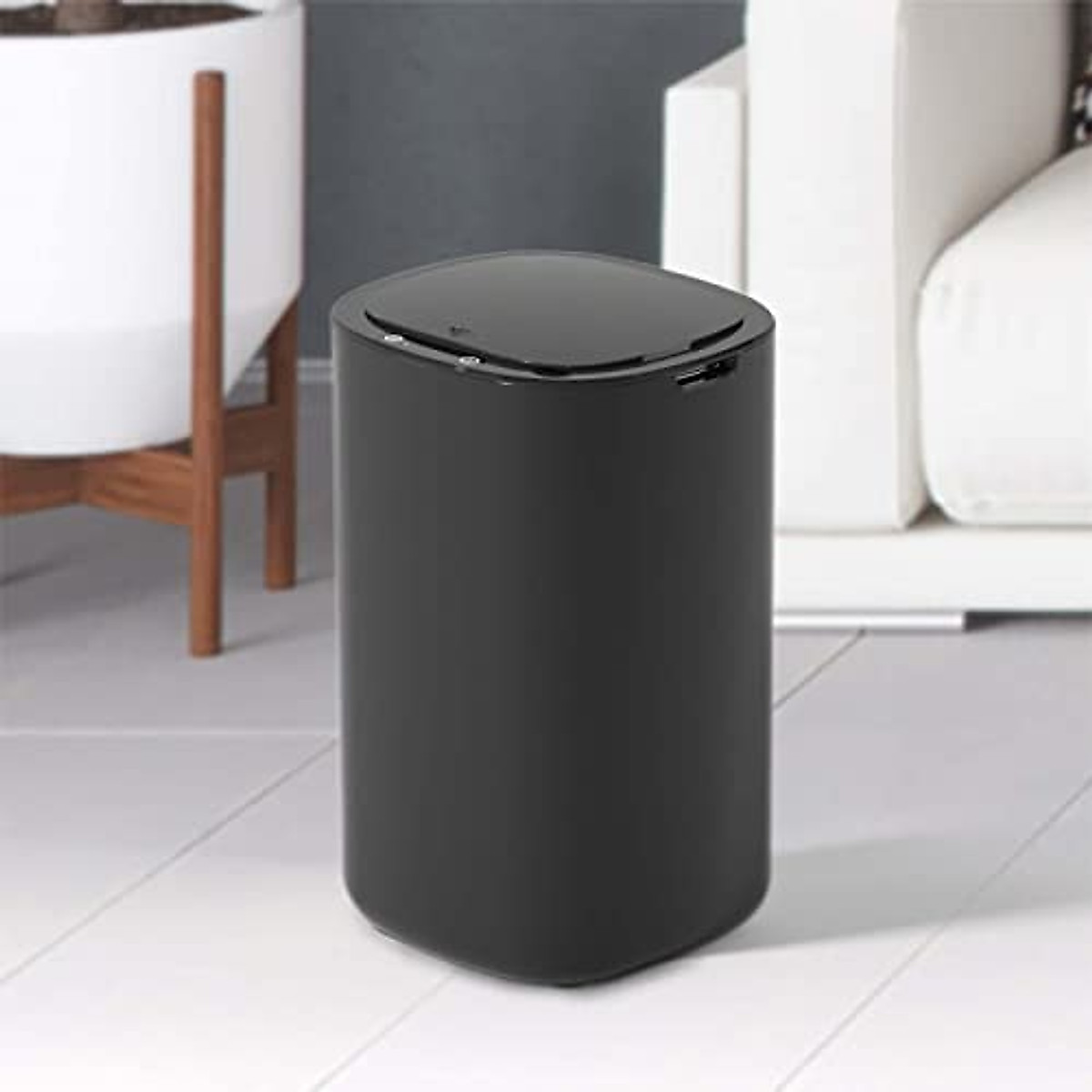 Dolity Sealed Trash Can 12L Trash Basket with Lid Automatic Smart Sensor Wastebasket Waste Can Garbage Bin Dustbin for Bathroom Kitchen Bedroom, Black
