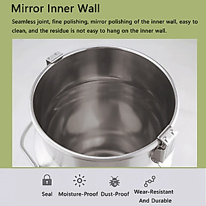 Adima 304 Stainless Steel Milk Transport Can, Heavy Duty Milk Canister Wine Pail Bucket Milk Barrel Tote Jug Dairy Pot with Sealed Lid And Single Handle (Silver),10L