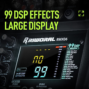 6 Channel Audio Interface Mixer Sound Board 99 DSP Digital Effects With 48khz/24bit Bluetooth USB Rac Interface As Mp3 Player Audio Mixer Feet Switch On/off For Karaoke Dj Studio Streaming Recording