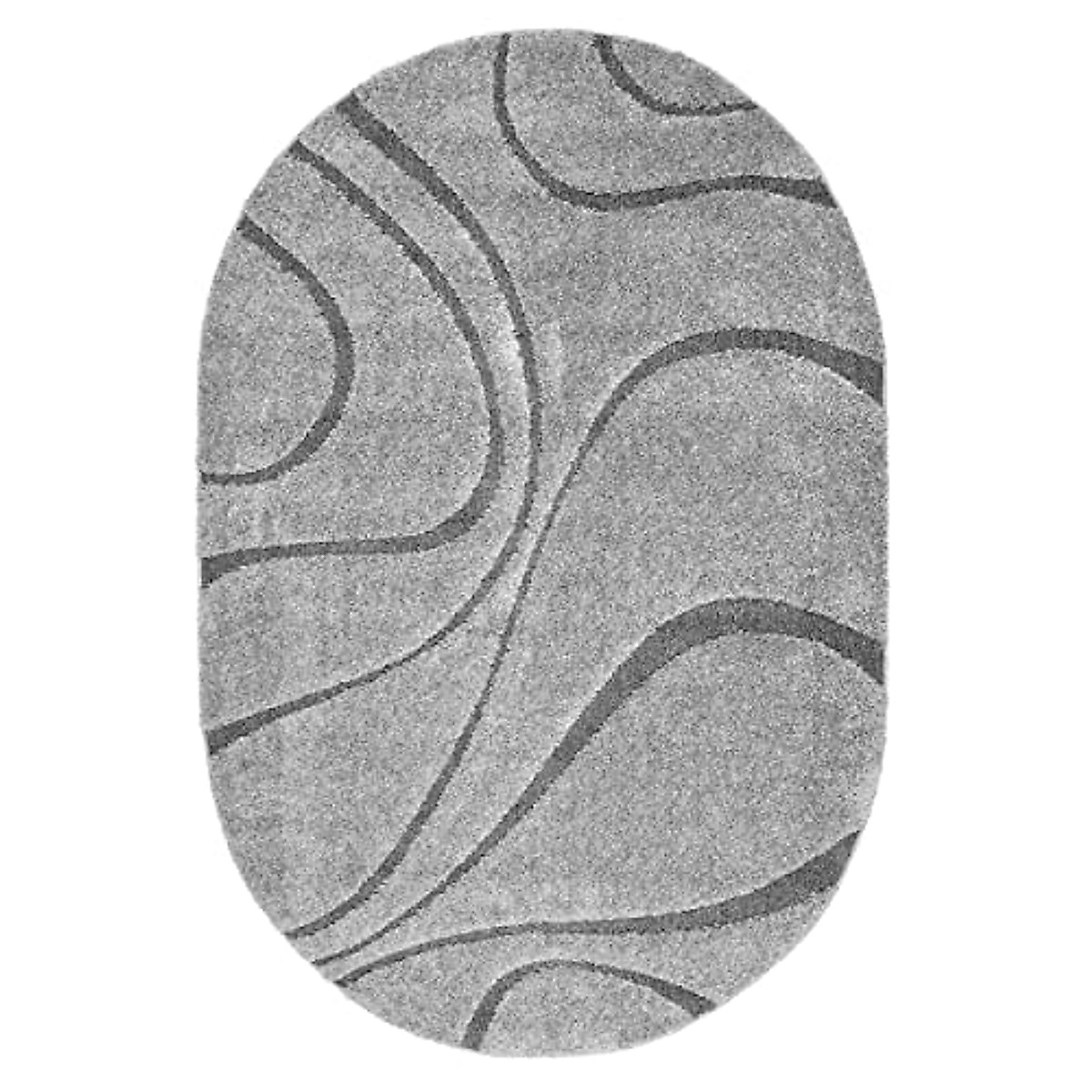 nuLOOM Carolyn Cozy Soft & Plush Shag Area Rug, 5' x 8' Oval, Dark Grey