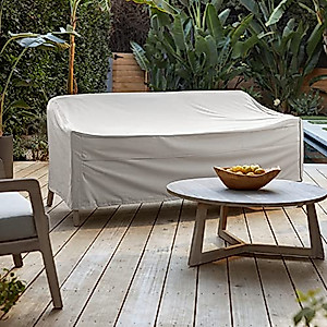 Pinktail 3-Seater Large Patio Sofa Cover, Heavy-Duty Waterproof 600D Oxford Outdoor Furniture Cover for Long Couch Bench All Weather Protection, Light Gray 34''D x 90''W x 32''H