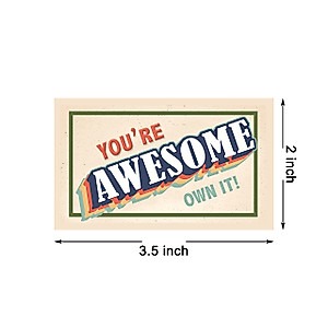Youngever 300 Pack You Are Awesome Cards, 4 Unique Inspirational Designs Cards, Business Card Sized Encouragement Cards, Appreciation Cards for Students, Teachers, Employees, Friends, Family