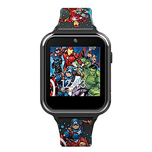 Accutime Kids Marvel Avengers Black Educational Touchscreen Smart Watch Toy for Girls, Boys, Toddlers - Selfie Cam, Learning Games, Alarm, Calculator, Pedometer and more (Model: AVG4597AZ)