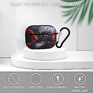 Anime Printing for AirPods Pro Case, Whole Body Printing Shockproof Protective Cover Case with Keychain Compatible with AirPods Pro