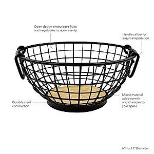Spectrum Madison Fruit Bowl for Storage and Display of Fruit, Vegetables, Produce on Kitchen Counter, Dining Room Table