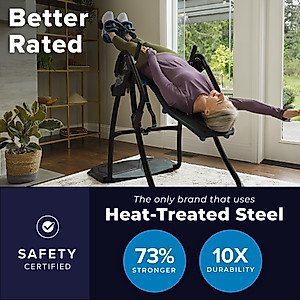 Teeter FitSpine LX9 Inversion Table, Deluxe Easy-to-Reach Ankle Lock, Back Pain Relief Kit, FDA-Registered (LX9 - Black)