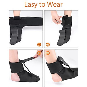 DouHeal Plantar Fasciitis Night Splint Sock, Soft Stretching Boot Splint for Sleeping, Fasciitis Support Dorsal Foot Drop Brace for Right/Left Foot, Recovery Socks, Braces (L)