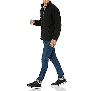 Amazon Essentials Men's Full-Zip Polar Fleece Jacket (Available in Big & Tall), Black, Large