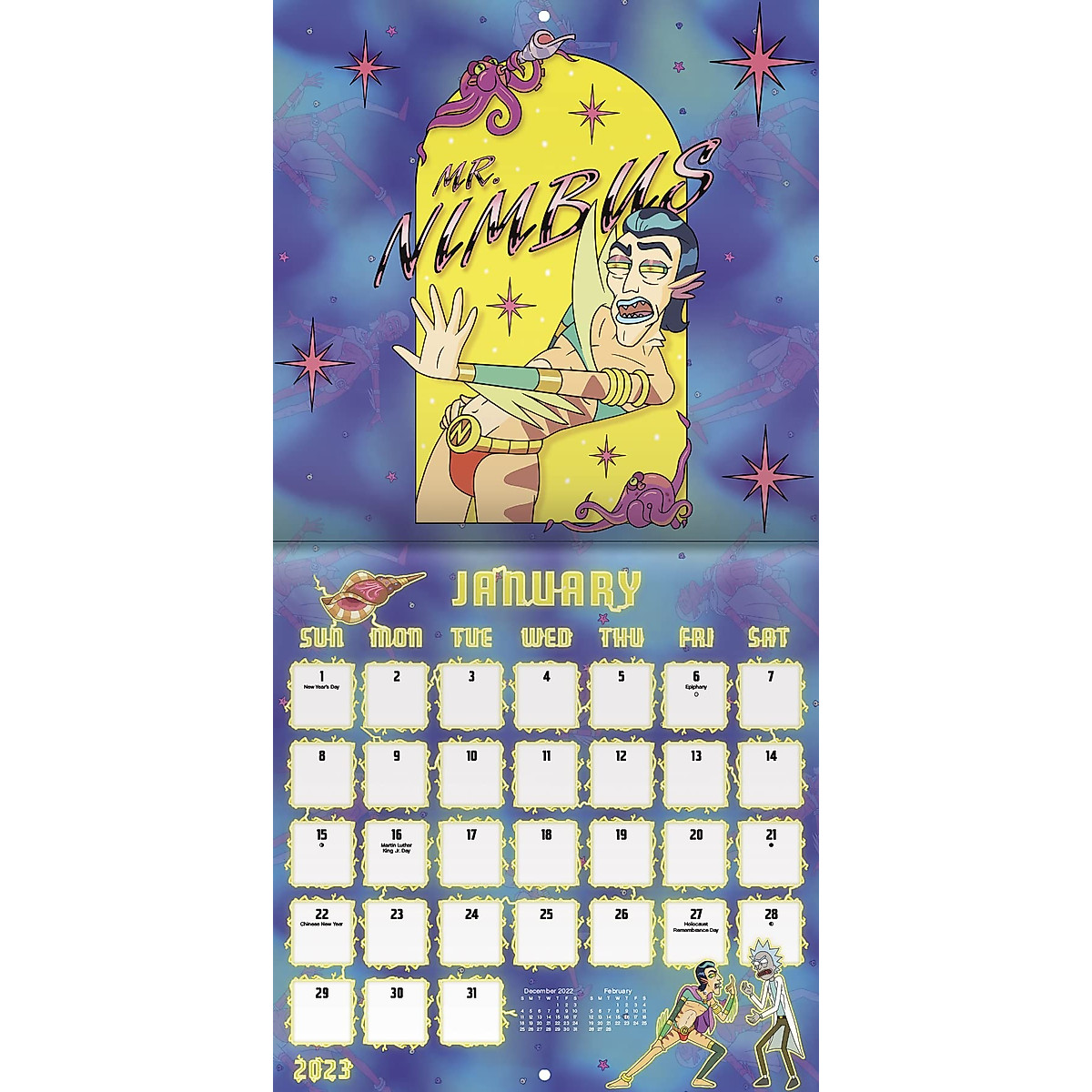 2023 Cartoon Network Rick and Morty Wall Calendar