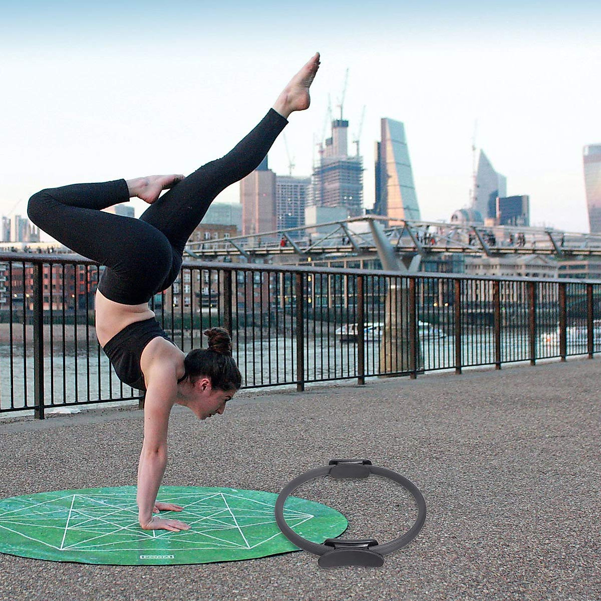 BESPORTBLE 1pc Yoga Resistance Workout Bundle Ring Pilates Stability Circle Hone Black Assistant Circles Toning Xcm Balance Accessories Portable Thighs Training Home High Full for Exercise