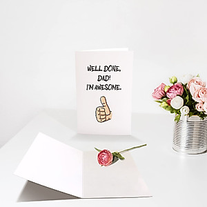 Chenive Funny Fathers Day Card, Happy Father’s Day Card from Son Daughter, Birthday Greeting Card for Daddy, Dad Thanks for Wiping My Bum