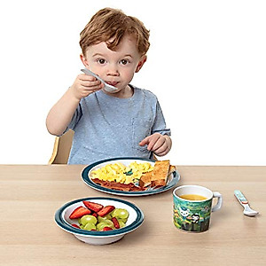 Octonauts 5 Pc Mealtime Feeding Set for Kids and Toddlers - Includes Plate, Bowl, Cup, Fork and Spoon Utensil Flatware - Durable, Dishwasher Safe, BPA Free