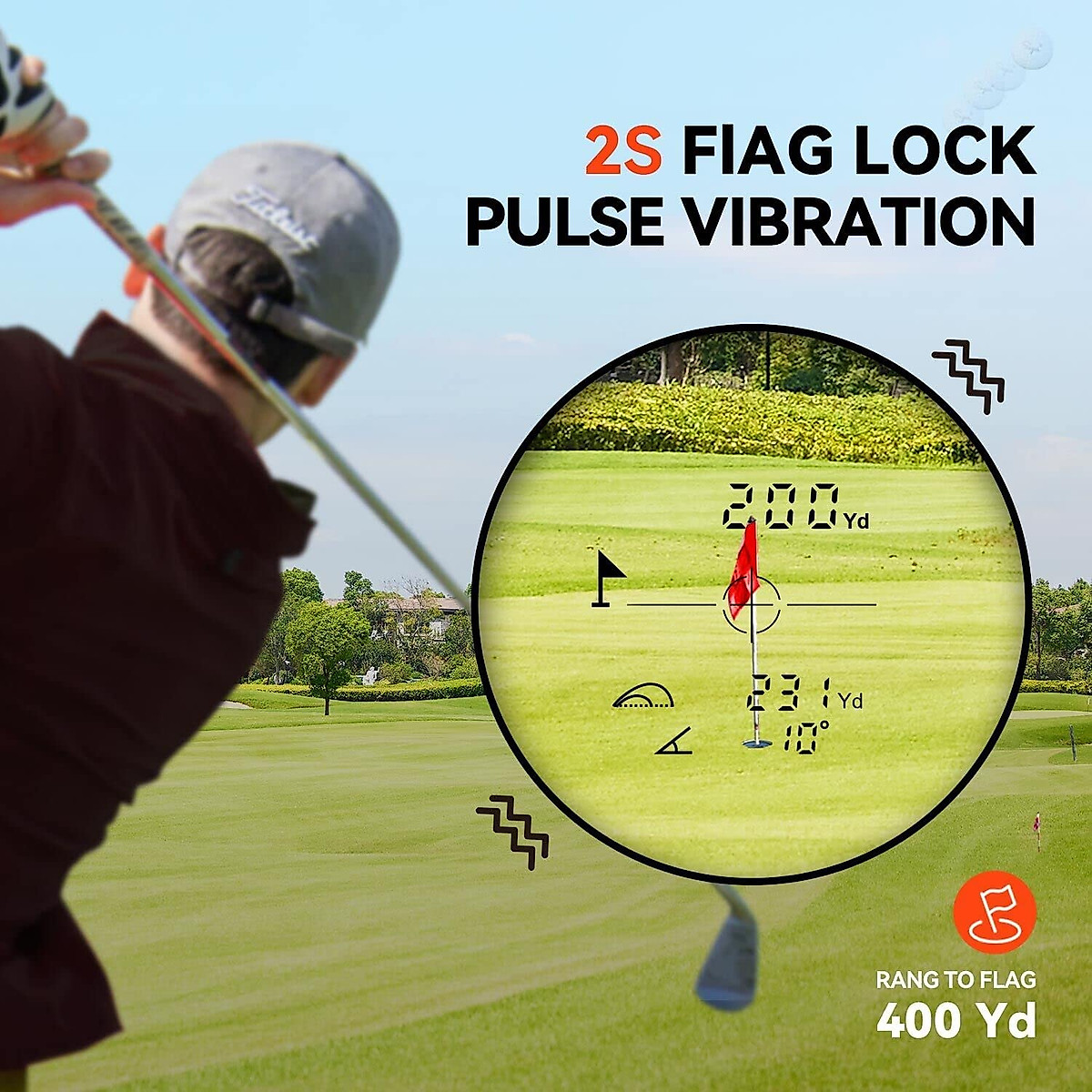 Golf Range Finder 660 Yards with Magnetic, MiLESEEY Golf Rangefinder with Rechargeable Battery, Flag Lock with Pulse Vibration, Slope On-Off, 6X Magnification, Fast Focus Scan Laser Rangefinder