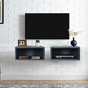 Glamyin Floating Nightstand with Drawer, Wall Mounted Nightstands Bedroom, Beside Shelf, Farmhouse Nightstands