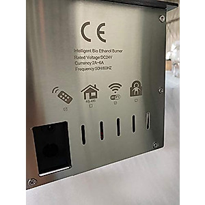 Remote Control Fireplace 180 cm 72'' Black WiFi Google Alexa 20L Bio Ethanol Burner Insert