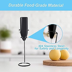 YAFIYGI Frother Stand Kitchen Milk For Coffee Stainless Steel Stand Fits for Multiple Types of Coffee Frothers - Heavy Duty Stand Ideal (Black)