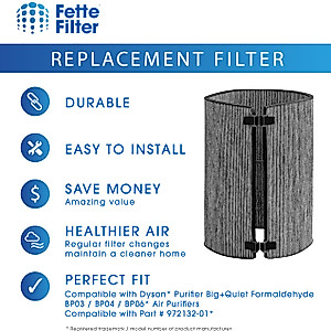 Fette Filter - Carbon Filter Replacement Compatible with Dyson K-Carbon, Compare to Part # 972133-02 & 972133-03 for Dyson Models BP03/BP04/BP06 Purifier Big+Quiet Formaldehyde Extra Large. 1-Pack