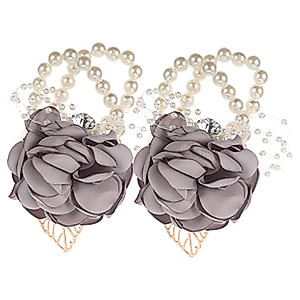 SEWACC 2pcs Wrist Corsage Kids Bracelet Pearl Decor Wedding Decor Mothers Wrist Corsage Flower Wristband Flower Corsage Bracelet Corsage Wristlet Wrist Flower Band Wedding Wrist Corsage