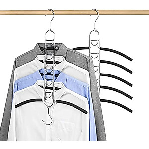 Clothes Hangers Space Saving Coat Hangers, Homa Jia Non Slip Blouse Hangers Heavy Duty Foldable Stainless Steel Sweater Shirt Hanger Multilayer Closet Storage Organizer
