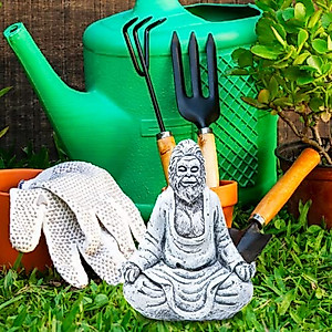 Funny Guy Mugs Garden Gnome Statue - Middle Finger Bigfoot - Indoor/Outdoor Garden Gnome Sculpture for Patio, Yard or Lawn