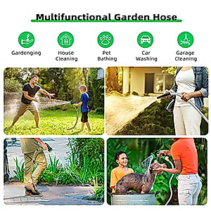 200 ft Garden Hose -Metal Water hose with Nozzle &10 Function Sprayer,Flexible, Heavy Duty,No Kink& Tangle, Lightweight, 304 Stainless Steel Car Washing Hoses Pipe for Outdoor,Yard