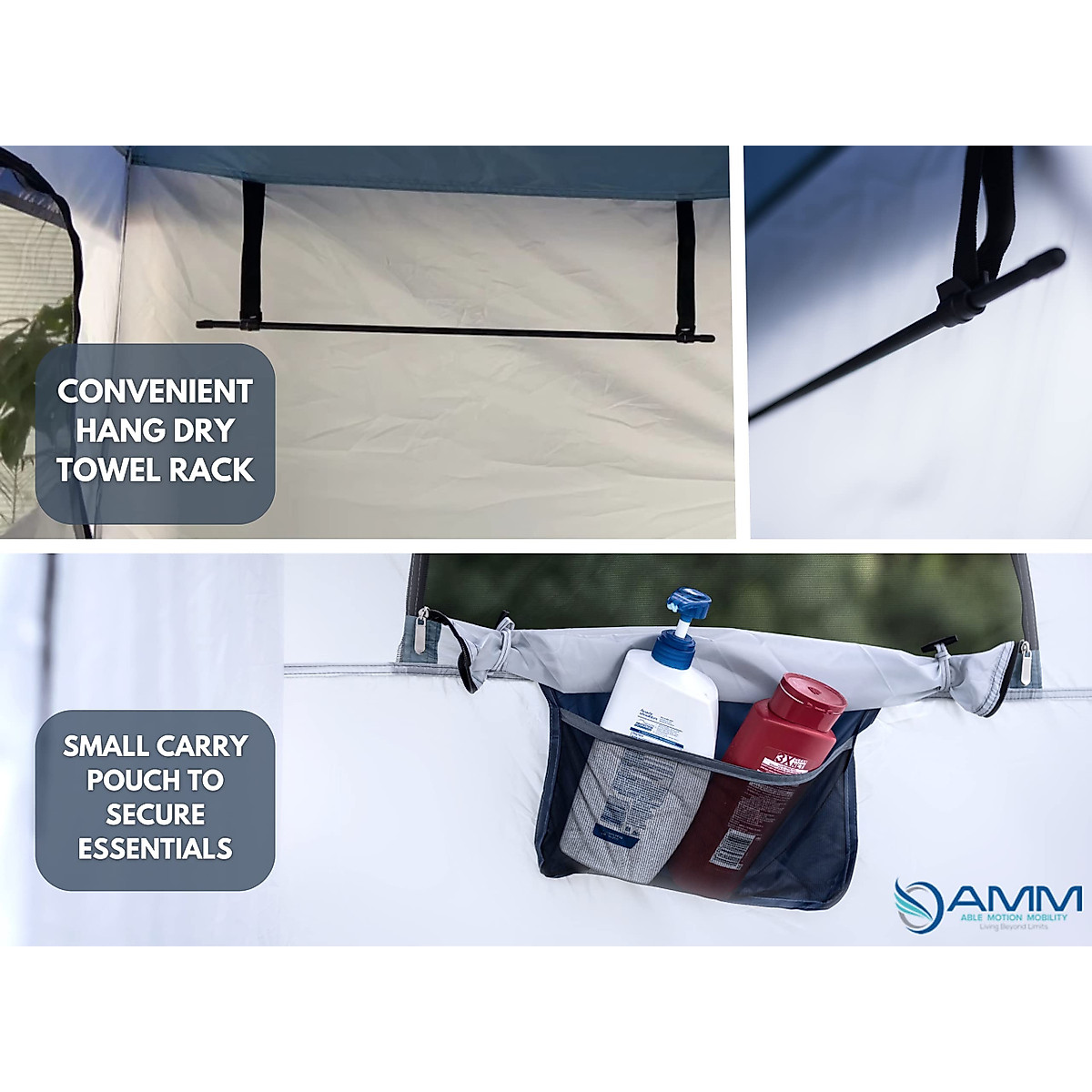 Double Shower & Changing Tent Privacy Beach & Camping Portable Pop Up Spray Tan & Toilet Shelter