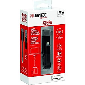 Emtec T500 iCobra2, Lightning,Black,64GB,ECMMD64GT503V2B