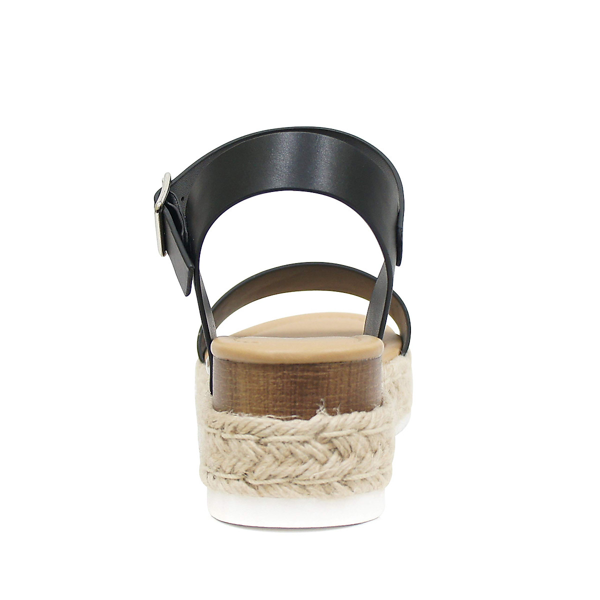 Soda Clip Top Shoe Women's Open Toe Ankle Strap Espadrille Sandal (7.5 M US, Black New)